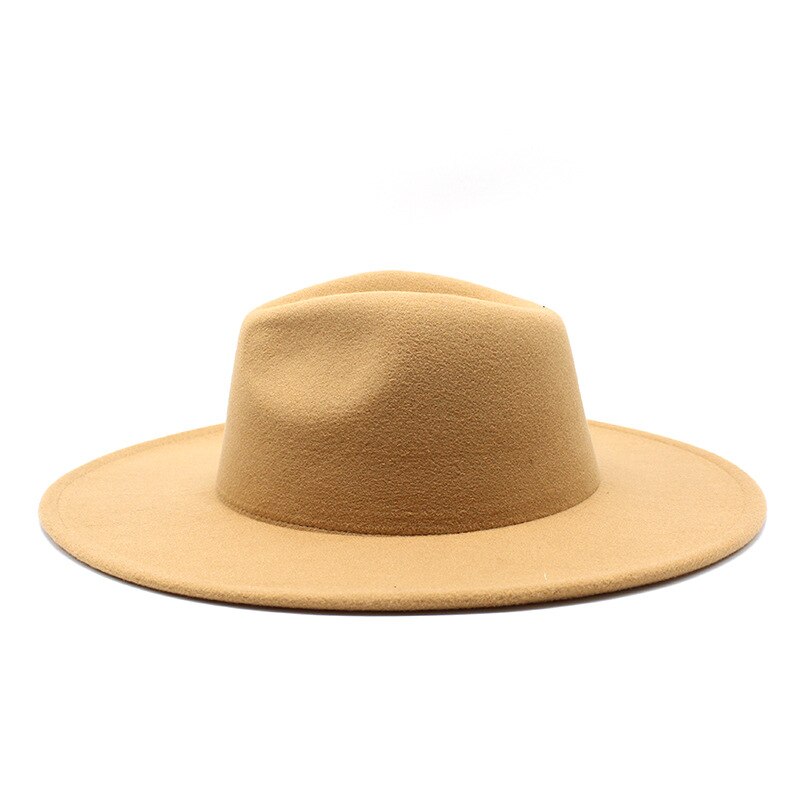 Wool Felt Jazz Fedora Hat Women Unisex Wide Brim P... – Vicedeal