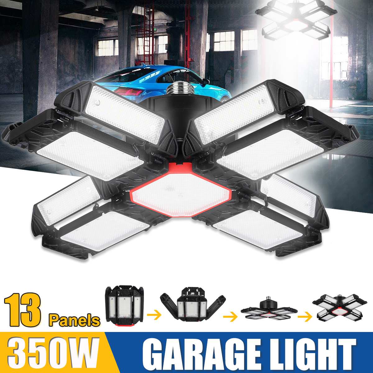 350W Led Garage Licht 13 Pannel Opvouwbare Industr... – Vicedeal