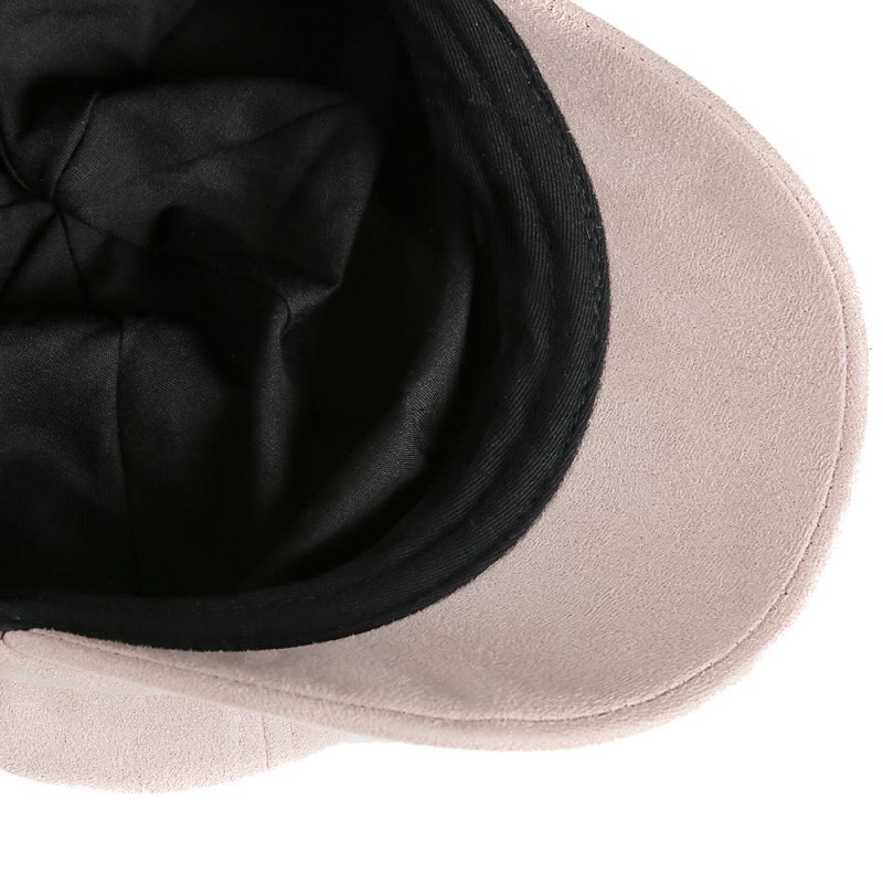 Outdoor Solid Color Suede Octagonal Cap Ladies Bri... – Vicedeal