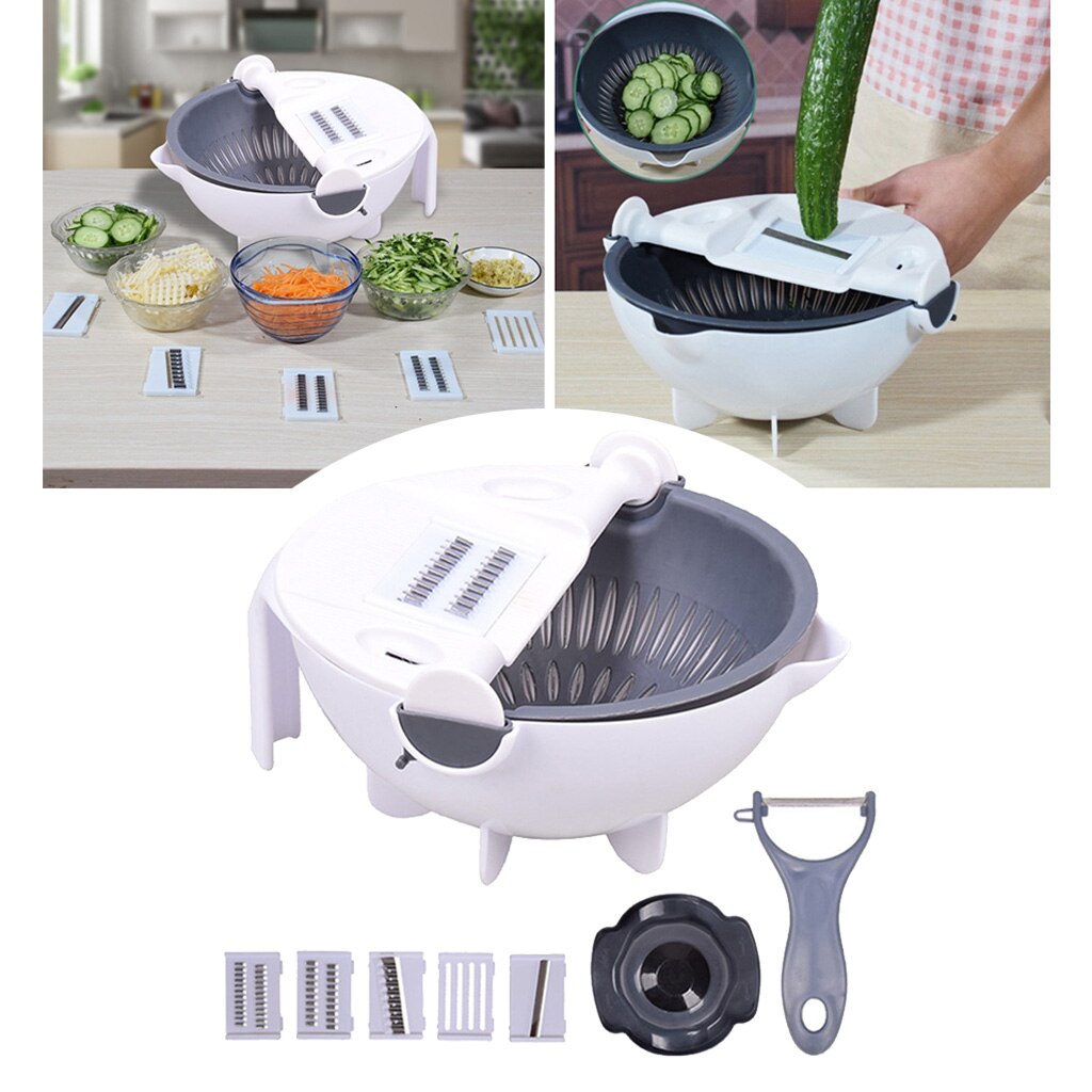 6 in 1 Multifunctional Rotating Vegetable Cutter w... – Vicedeal