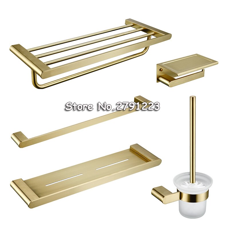 Gold Bathroom Hardware Set Bathrom Shower Shelf Wa... – Vicedeal