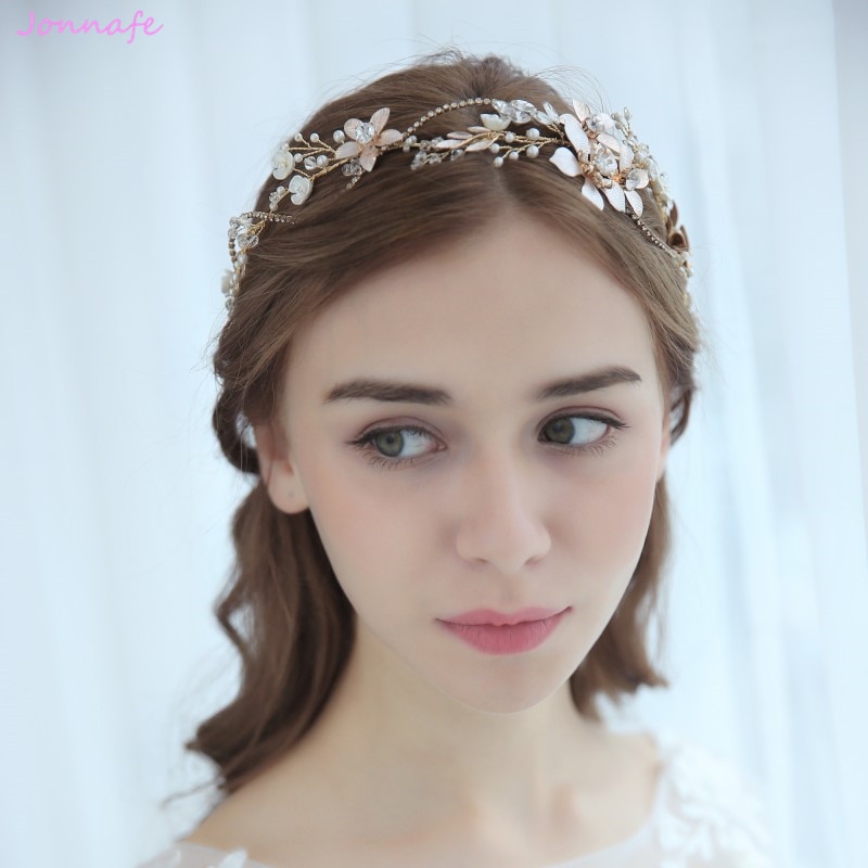 Jonnafe Gold Flower Hair Vine Wedding Tiara Women ... – Vicedeal