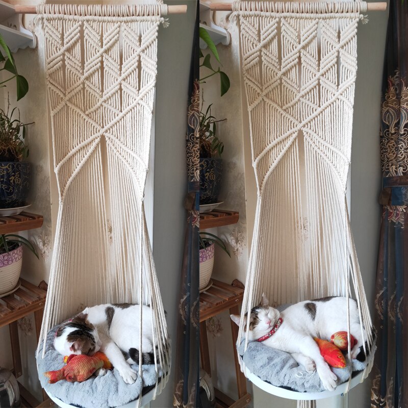 Kat Swing Bed Kooi Boho Stijl Handgemaakte Opknopi... – Grandado