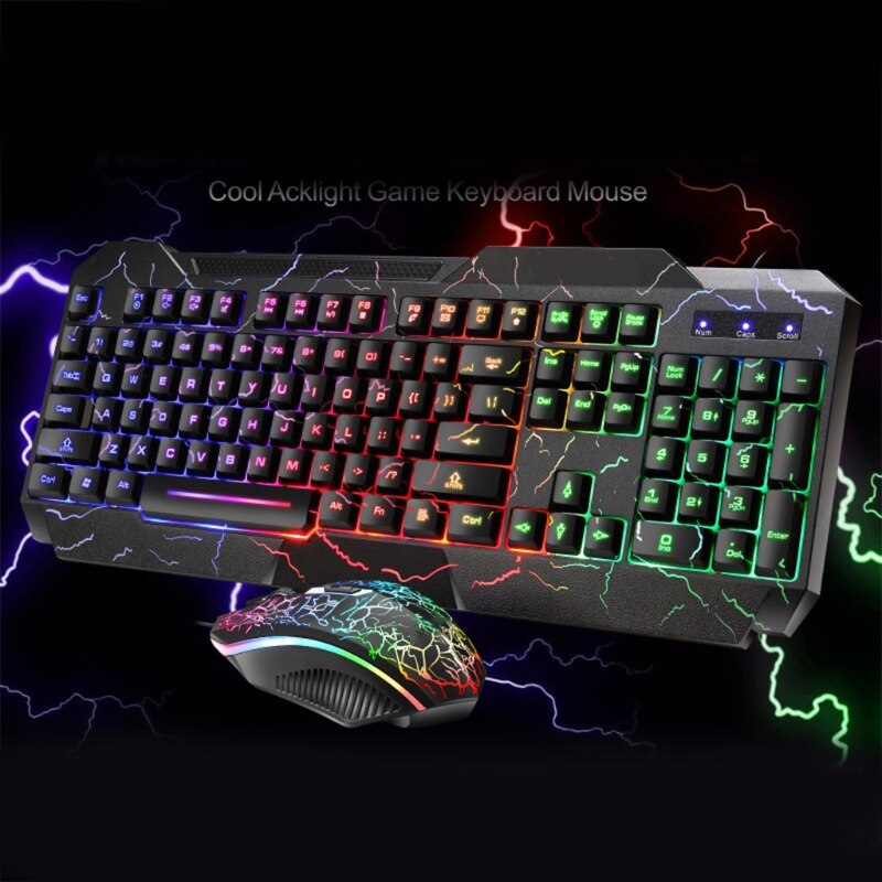 Cool Usb Bedraad Toetsenbord En Muis Met Kleurrijk... – Vicedeal