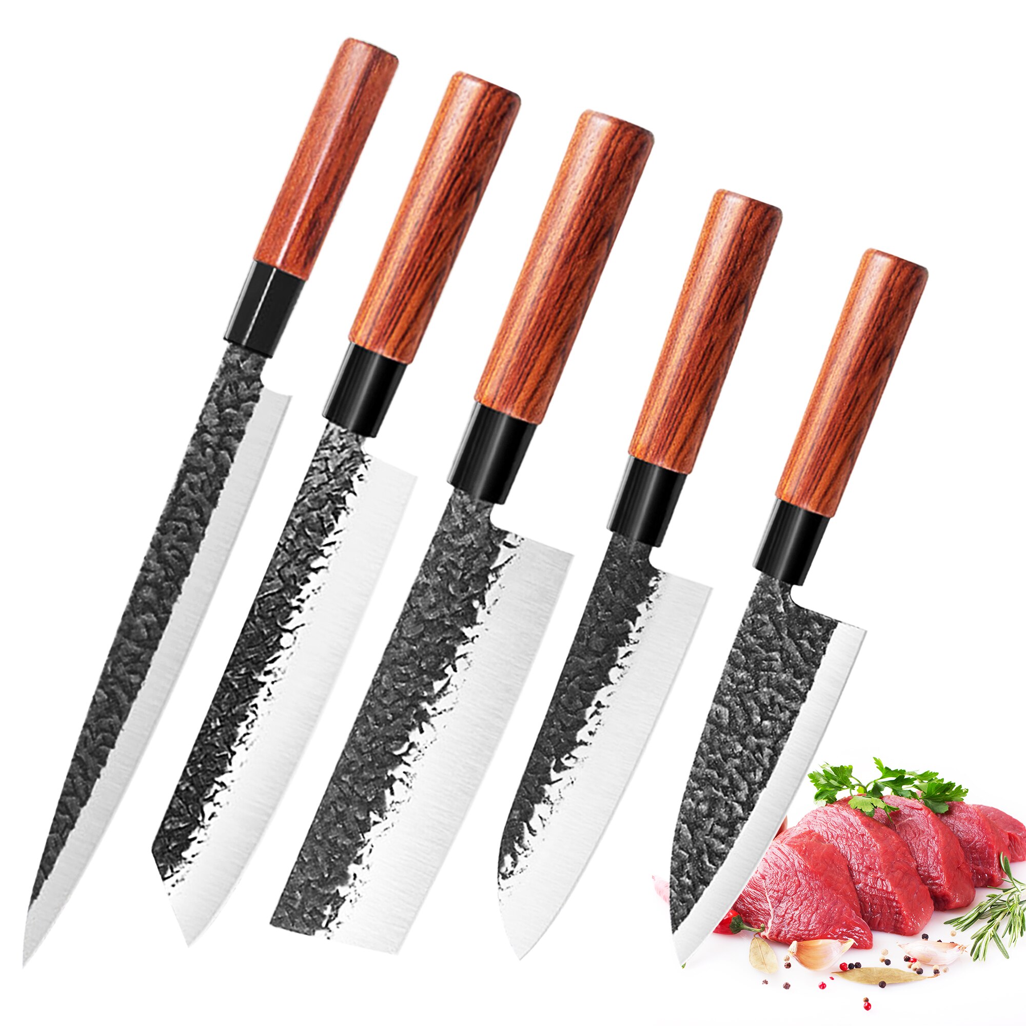 4pcs Hand-forged Japanese Knife Set Chef Knife Sus... – Grandado