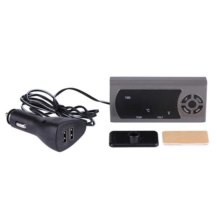 digital clock in car 3 in 1 12-24V Car Vehicle LED... – Grandado