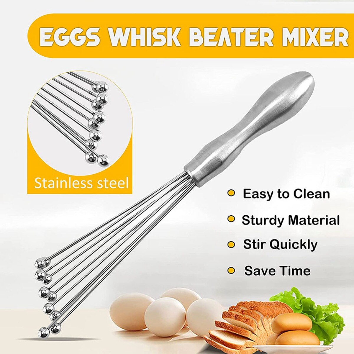 Stainless Steel Ball Whisks,Wire Egg Whisk Set wit... – Grandado