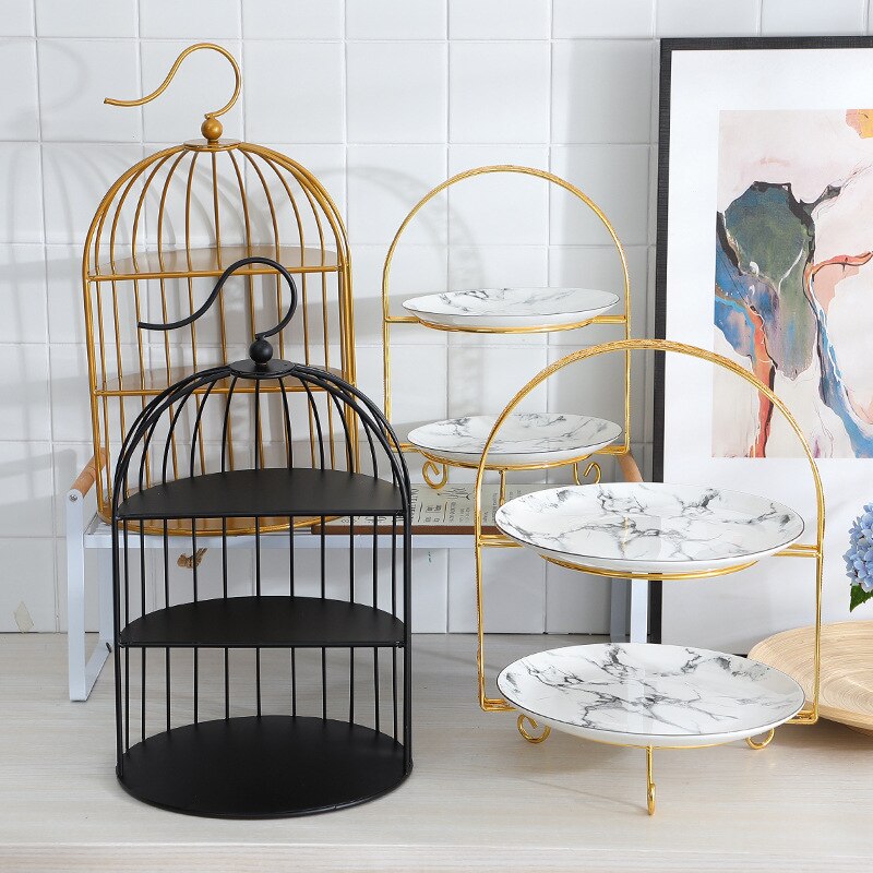 Bird Cage Food Rack Display Stand Ceramic Three-la... – Vicedeal