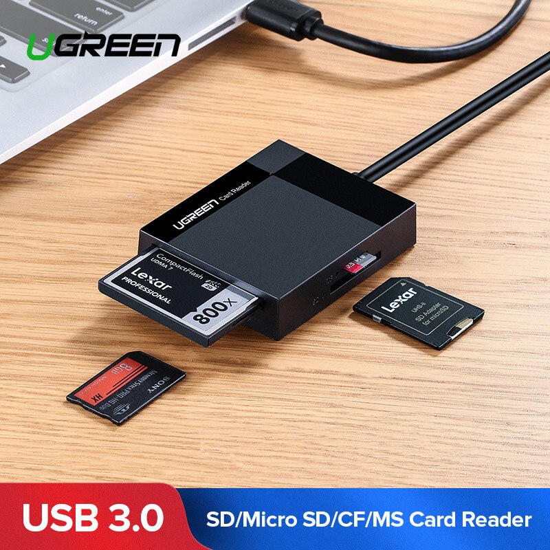 Ugreen usb 3.0 kaartlezer sd micro sd tf cf ms com... – Vicedeal