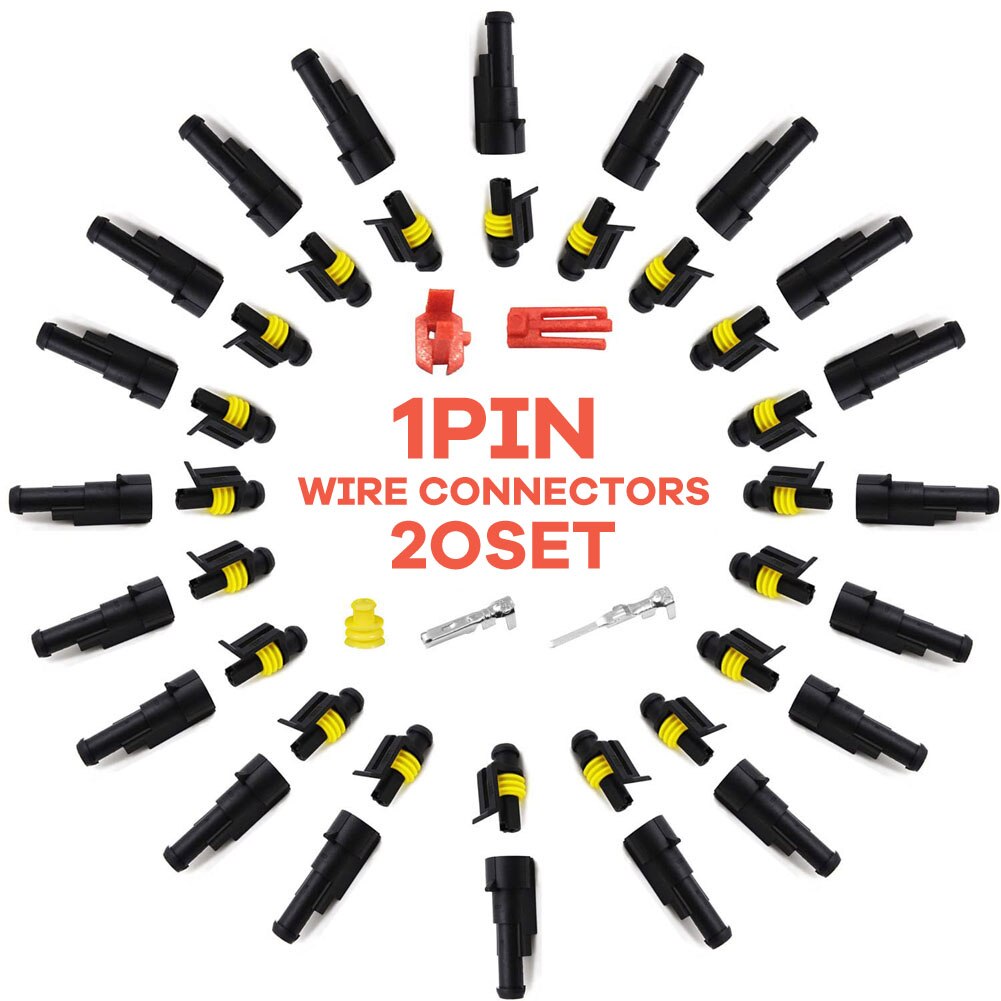 Waterdichte Connectoren Kit 20 Sets Kit 1 Pin Wate... – Vicedeal