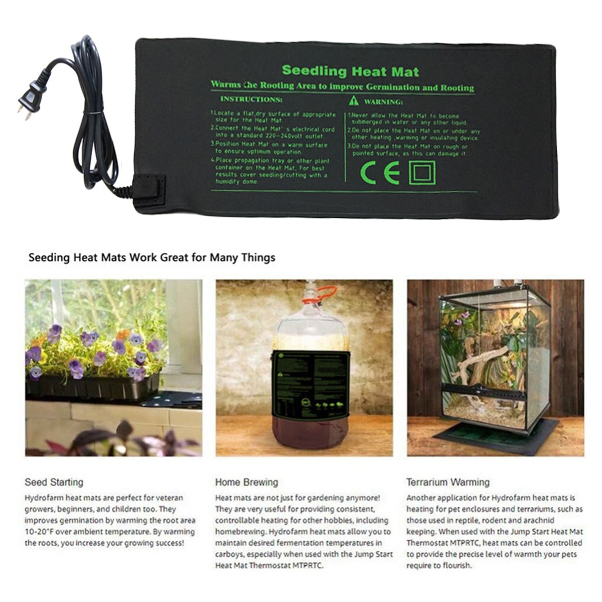 Seedling Heating Plant Growth Mat Propagation Wate... – Grandado