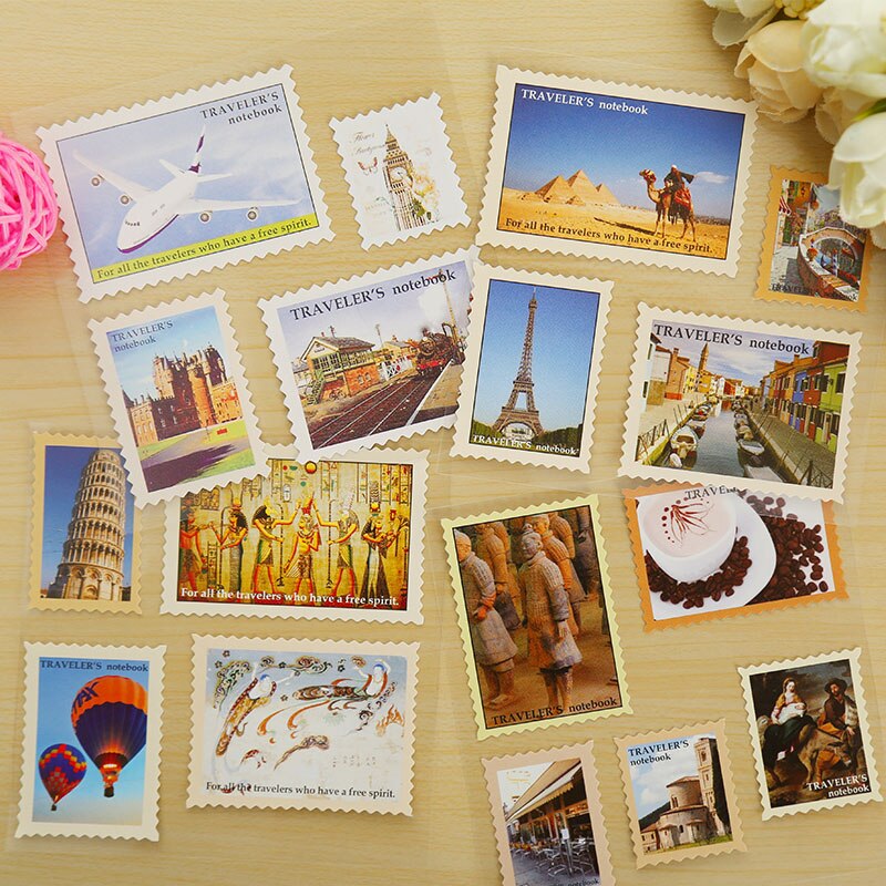 4 sheets/lot vintage travel postage stamp paper st... – Vicedeal