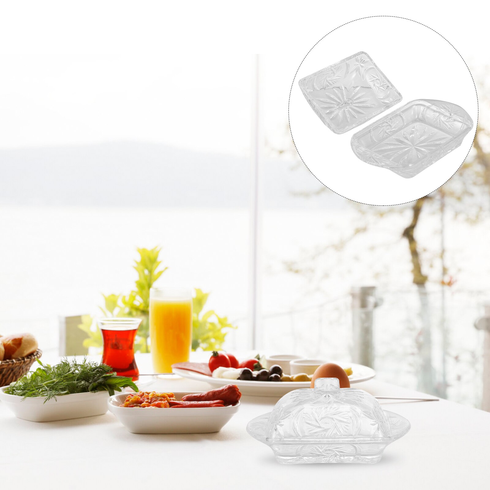 Simple Glass Butter Dish Hotel Butter Storage Dish... – Grandado