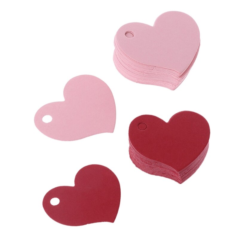 50Pcs Heart Shape Blank Kraft Paper Card Tag Label... – Vicedeal