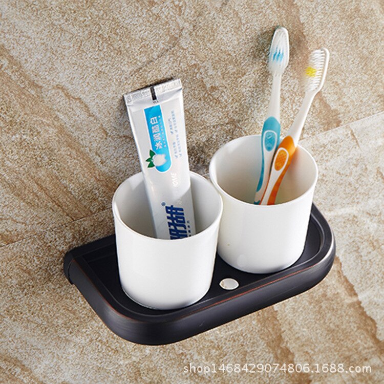 Black Double Cup European Toothbrush Cup Holder Ga... – Grandado
