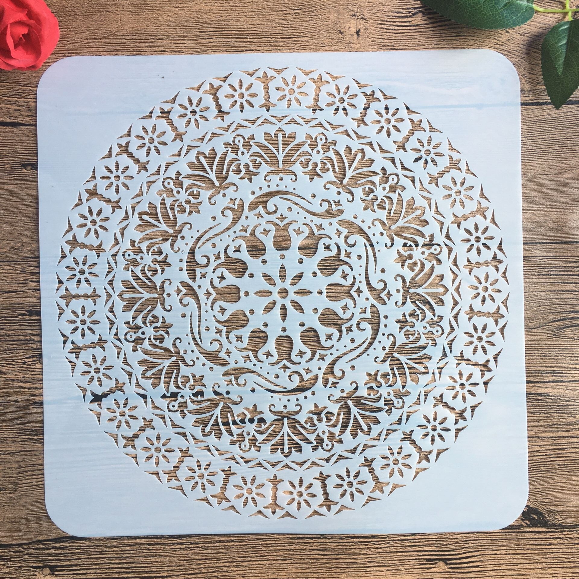 30 * 30 cm large round flower mandala diy stencil ... – Grandado
