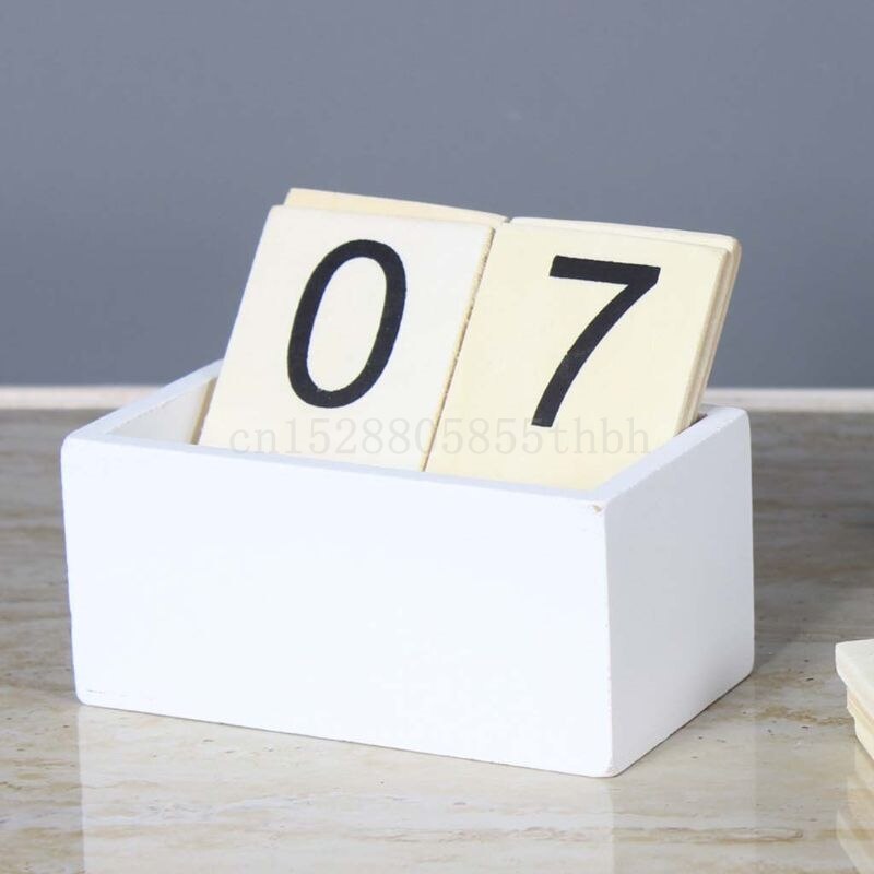 Vintage Wooden Perpetual Calendar Eternal Block Pl... – Vicedeal
