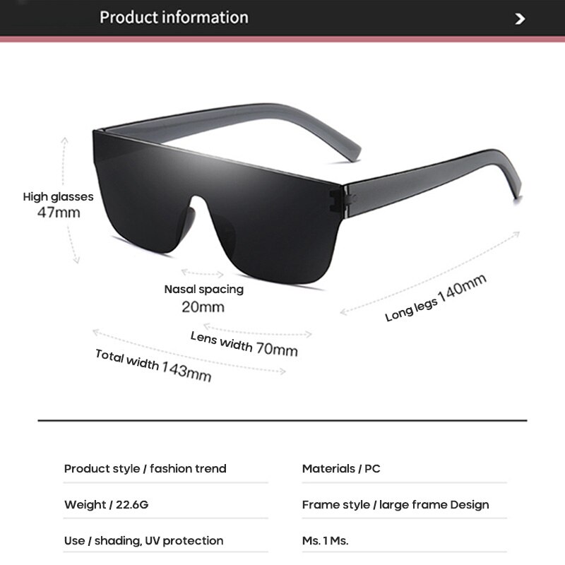 Sunglasses UV400 Sunglasses Simple Siamese No Fram... – Grandado