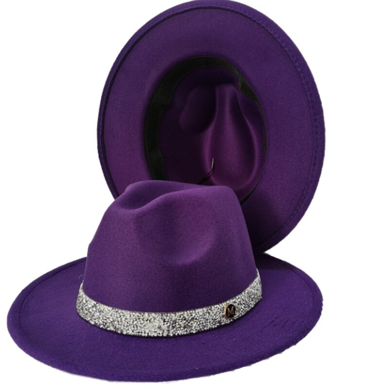 Diamant Riem Vrouwen Fedora Jazz Hoed Unisex Fedor... – Grandado