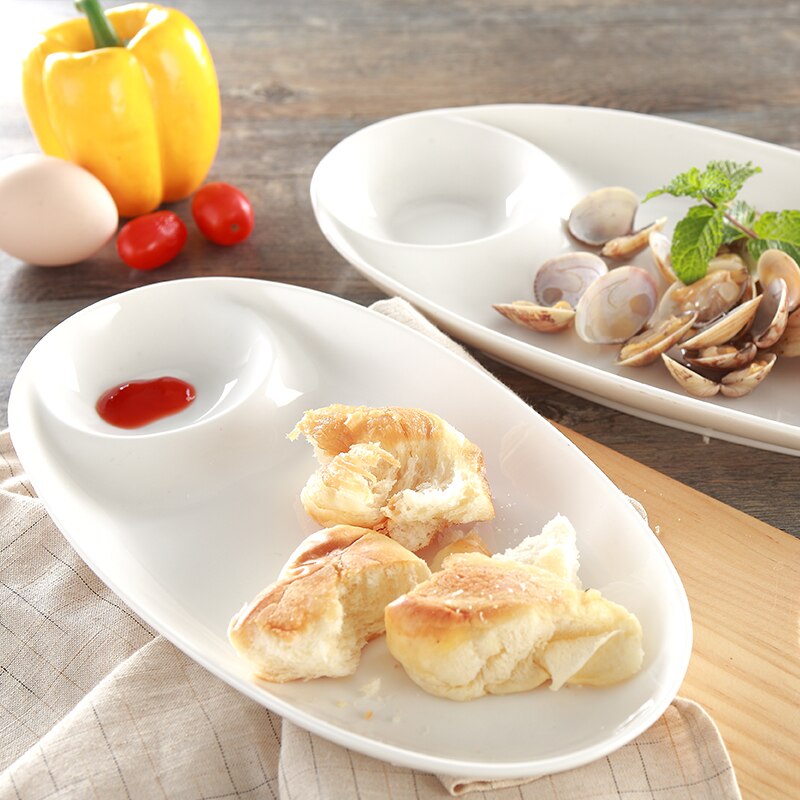 Pure witte Keramische plaat Dessert Sushi Bol plaa... – Vicedeal