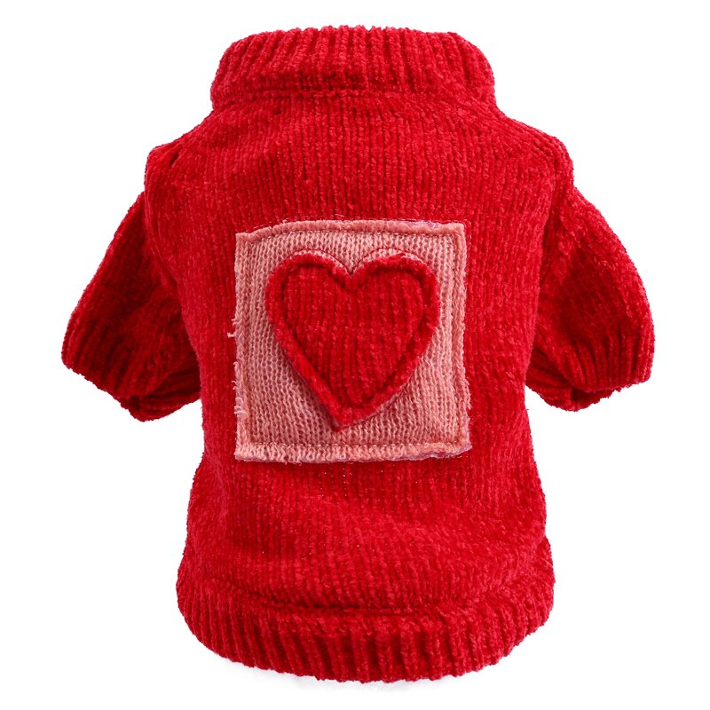Dog Cat Sweater Teddy Christmas Red Pet Jumper LOV... – Grandado
