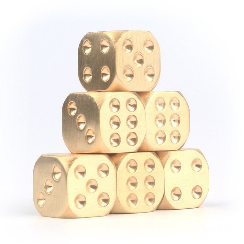 Golden Pure Color Dices Copper Polyhedral Metal So... – Vicedeal