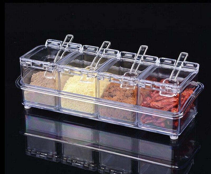 Kjøkkenutstyr gjennomsiktig krydder akryl bokser B... – Grandado