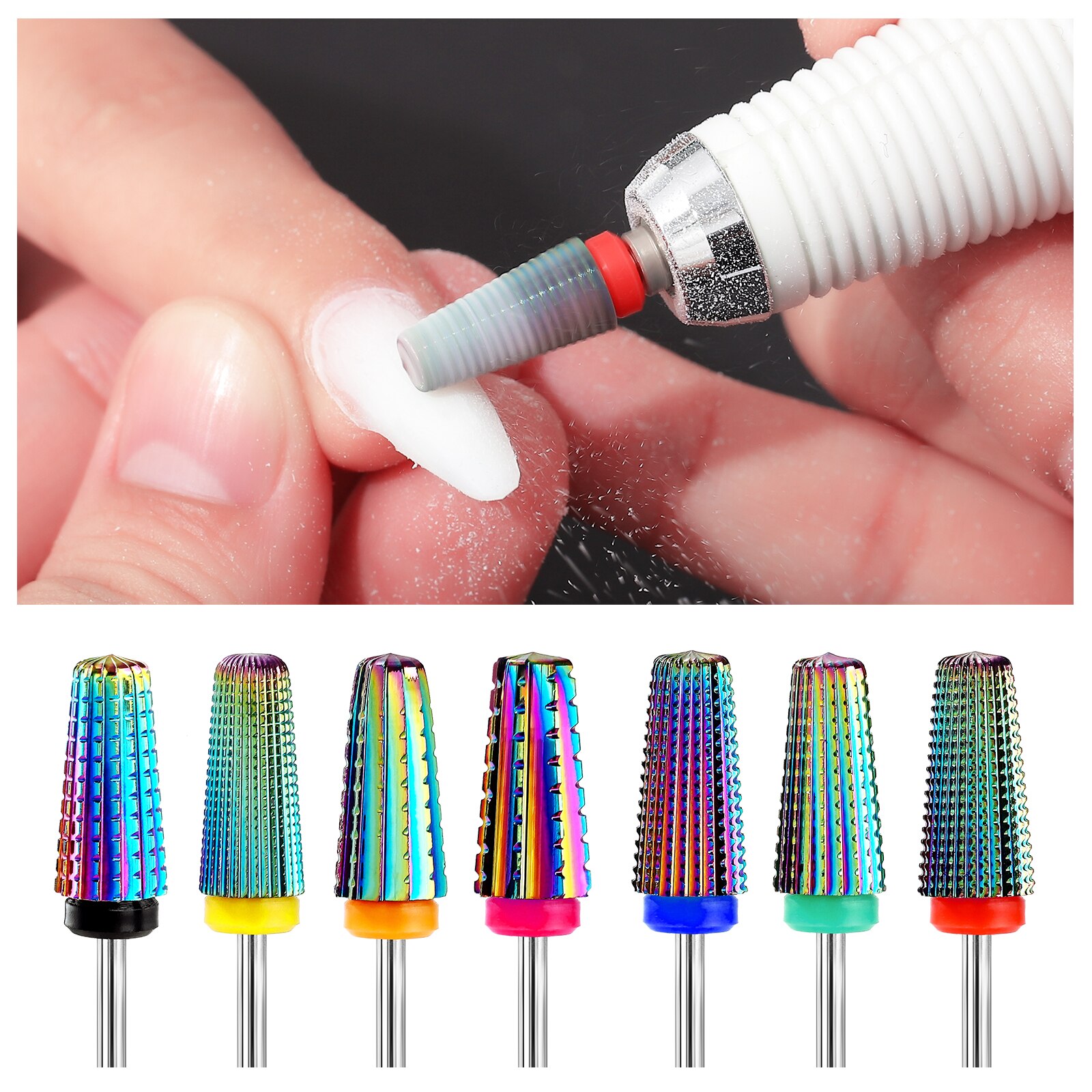 5 IN 1 Two-way Carbide Nail Drill Bits Manicure Pe... – Vicedeal