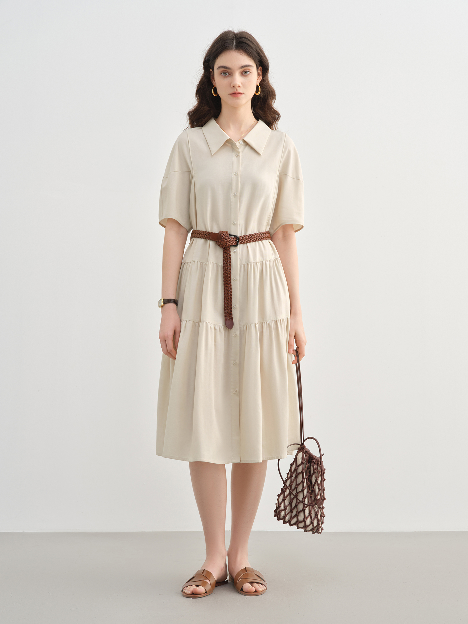 DUSHU Plus Size Casual Commuting Lapel Shirt Dress... – Grandado