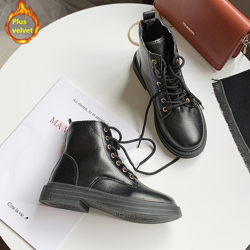 Martin Boots Female Autumn British Wind PU Leather... – Vicedeal