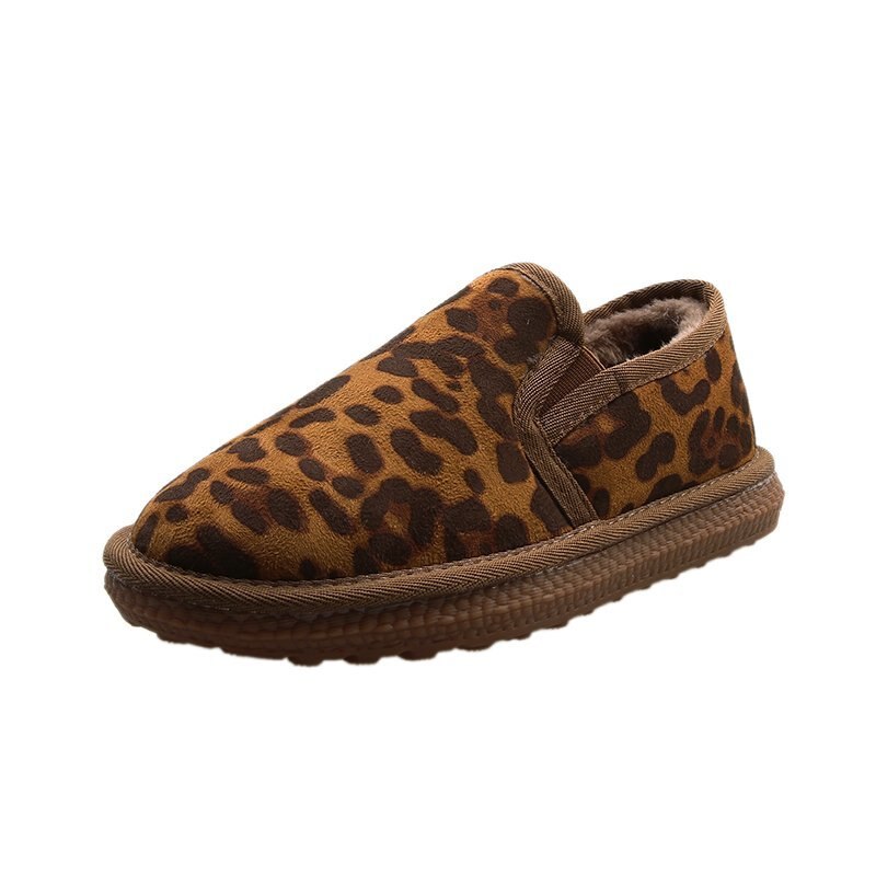 Leopard print flat bottom warm casual comfortable ... – Grandado