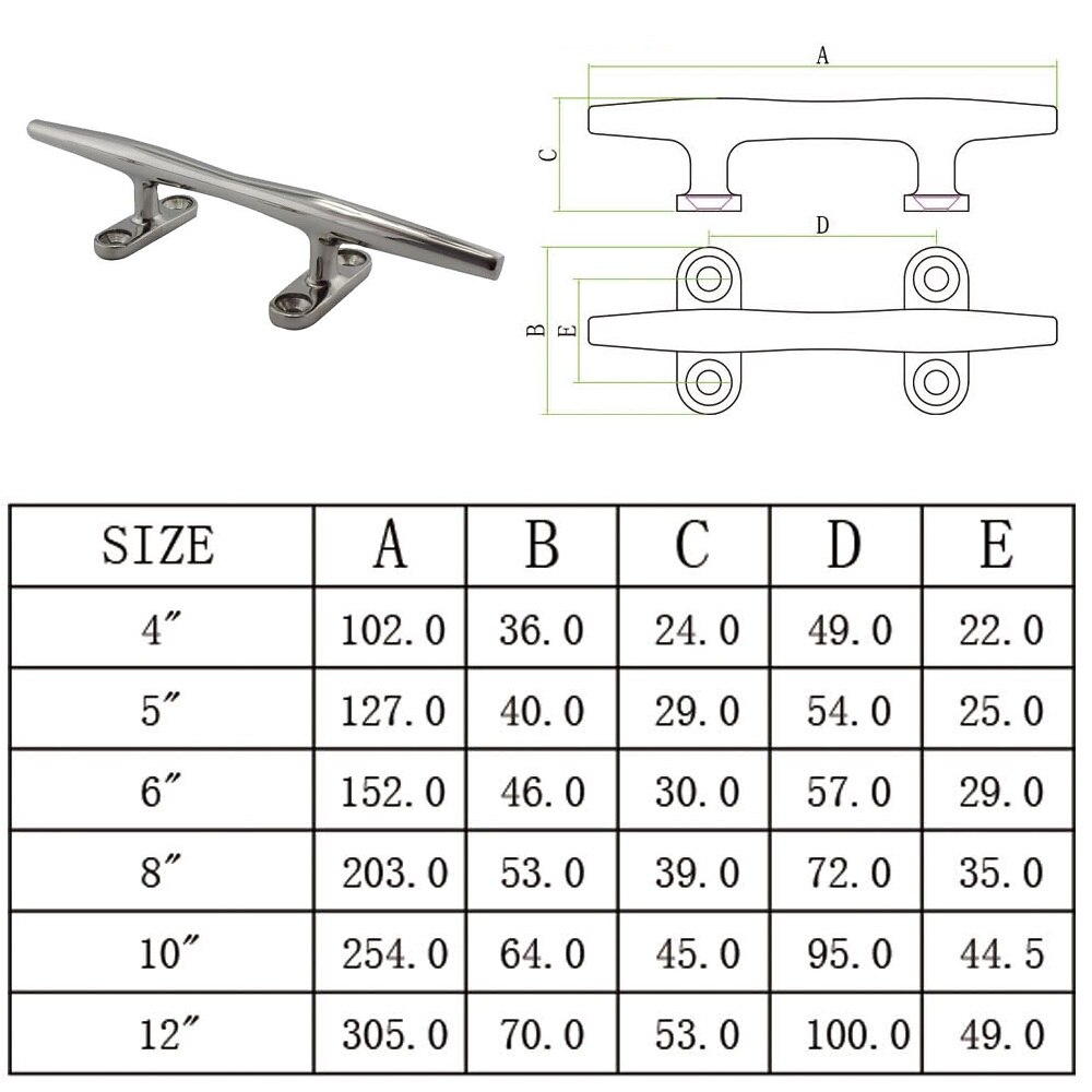 Marine Boat Stainless Steel 316 Herreshoff Cleat 4... – Vicedeal