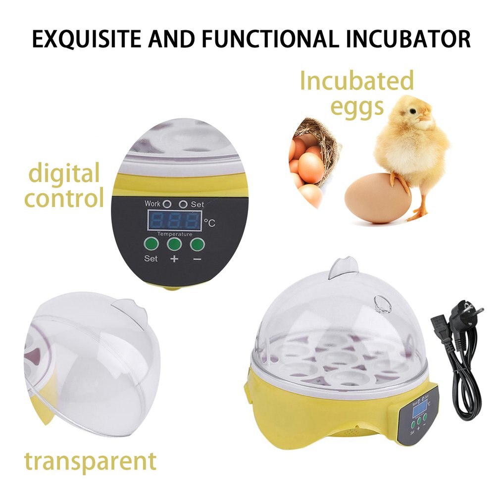 Hazy Mughal EU Plug 7 Eggs Digital Incubator Autom... – Grandado