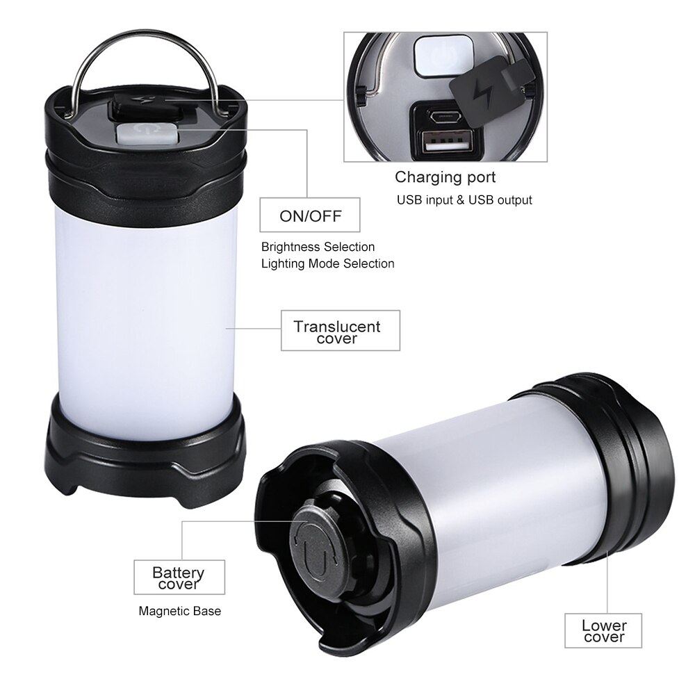 USB rechargeable Camping Light 350LM Portable Lant... – Vicedeal
