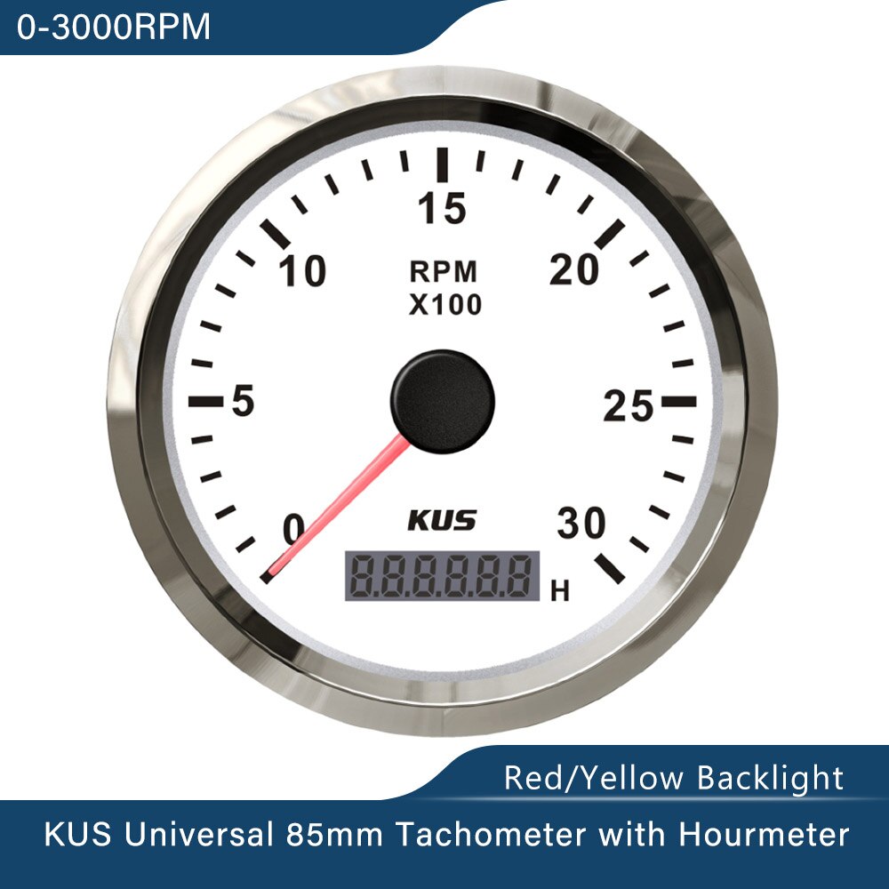 KUS 85mm Tachometer RPM Gauge REV Meter with Hour ... – Vicedeal