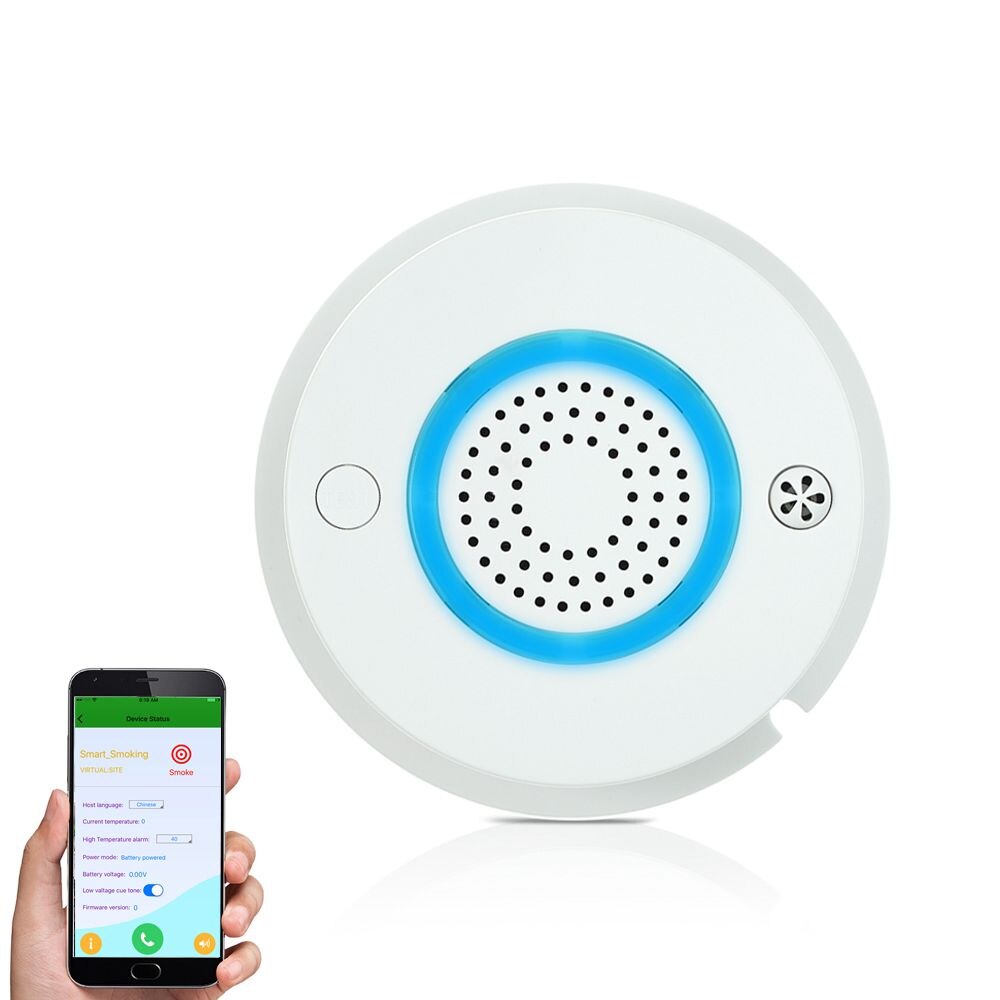 Smart WIFI + APP Fire Smoke & Temperature Sens... – Grandado
