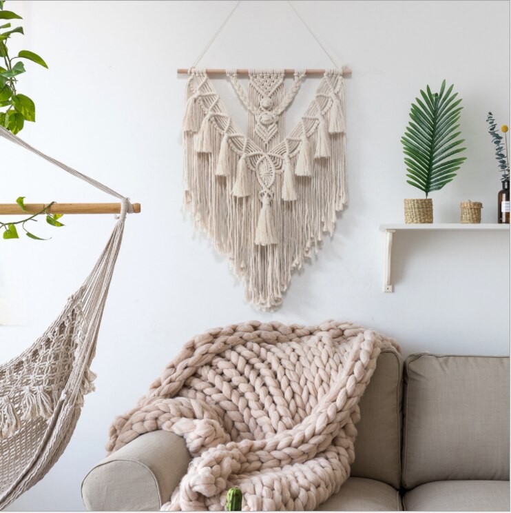 tapiz pared decoración tapiz de pared macrame colg... – Grandado