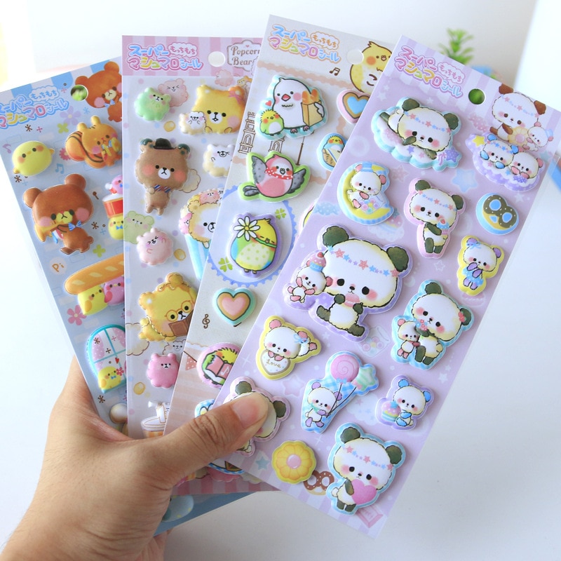 1pcs Stationery Stickers Cartoon Thick sponge Diar... – Grandado