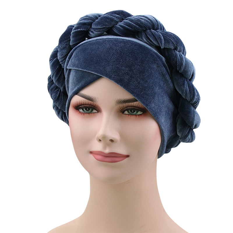 Africa wrap head scarf velvet turban cap Braid mus... – Grandado