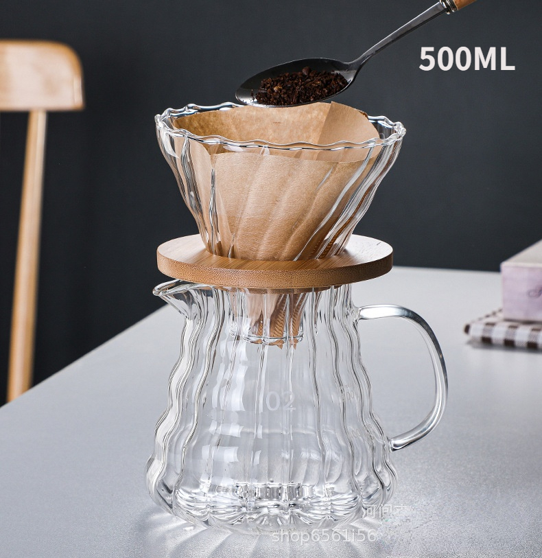 Striped V60 Drip Coffee Set Hand-held Coffee Pot C... – Grandado