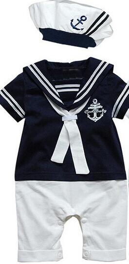 Baby Boy Girl Sailor Collar Costume Suit Grow Outf... – Grandado