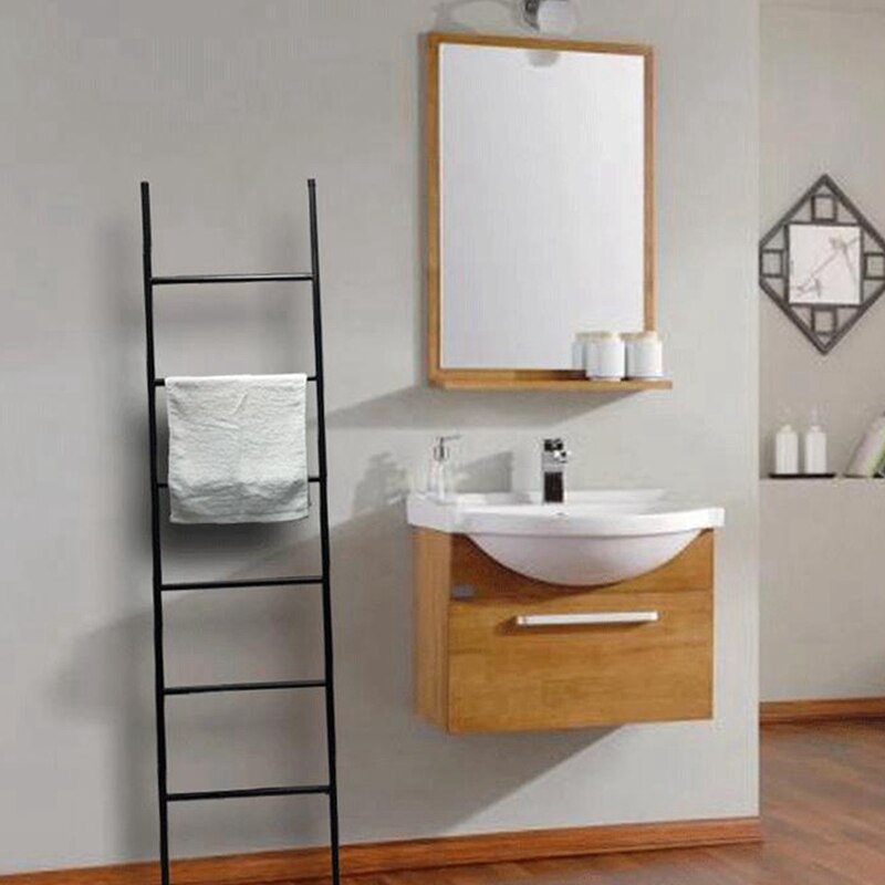 Modern Rustic Decorative Metal Leaning Ladder Rack... – Grandado