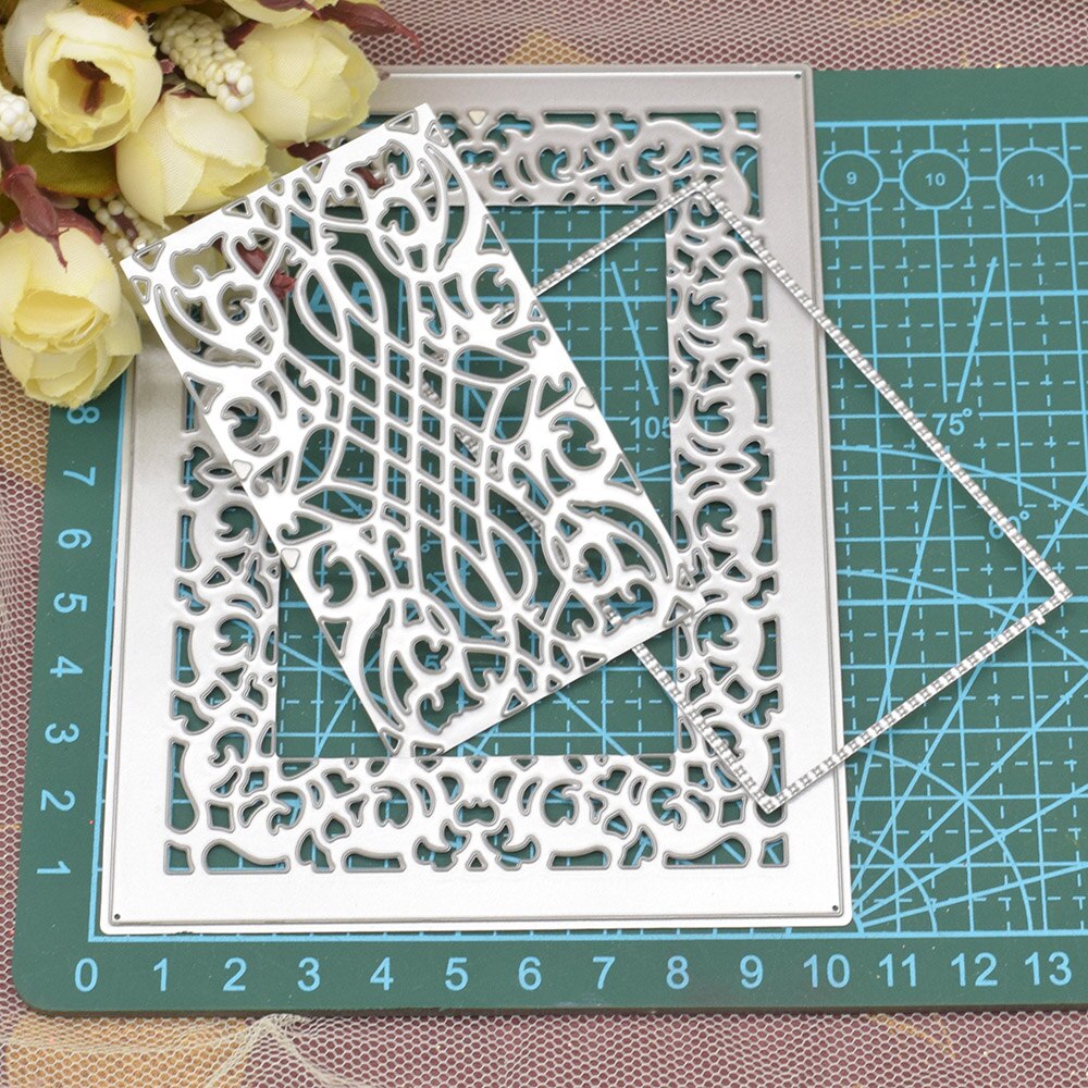 Square Tattered Lace Frame Metal Cutting Dies for ... – Vicedeal