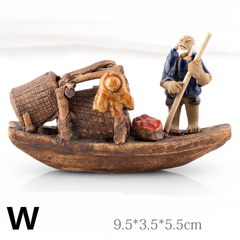 Small Ceramic Fishing Boat Fishman Figurine Craft ... – Vicedeal