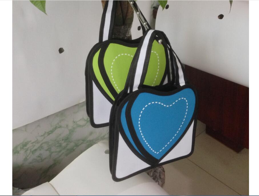 Heart 2D Bags Novelty Casual Tote 3D Drawing Carto... – Vicedeal