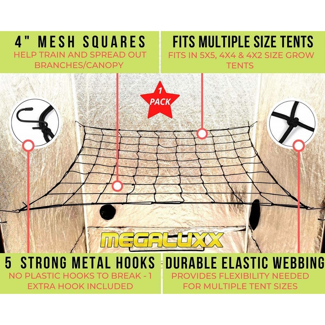 60*60cm Grow Tent Elastic Net Black Elastic Net Gr... – Grandado