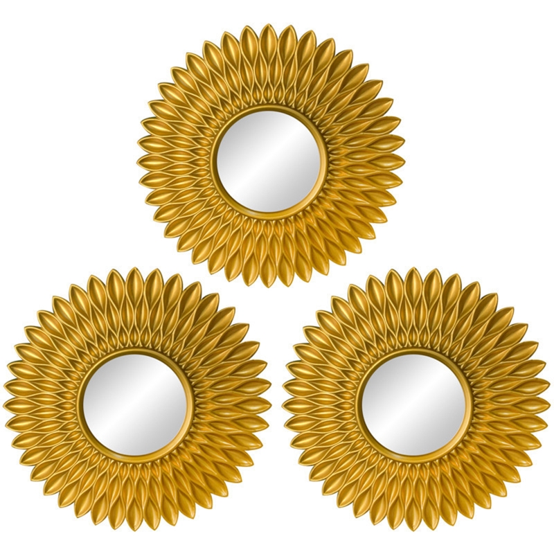 Gold Mirrors for Wall Decor Set of 3 Hanging Ornam... – Grandado