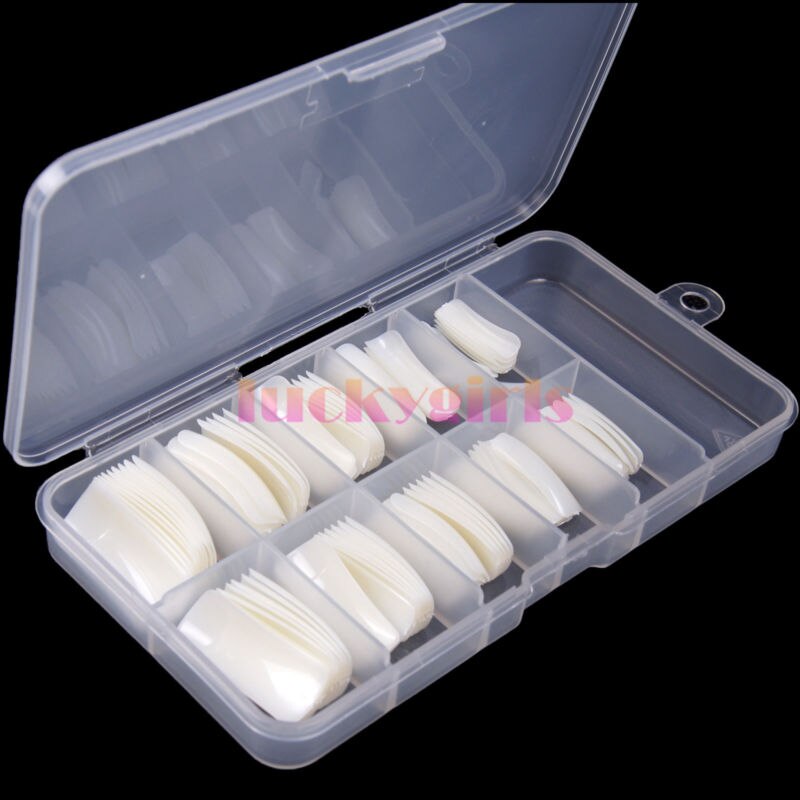 100 pc/box Natural White Half Nail Tips South Fren... – Grandado