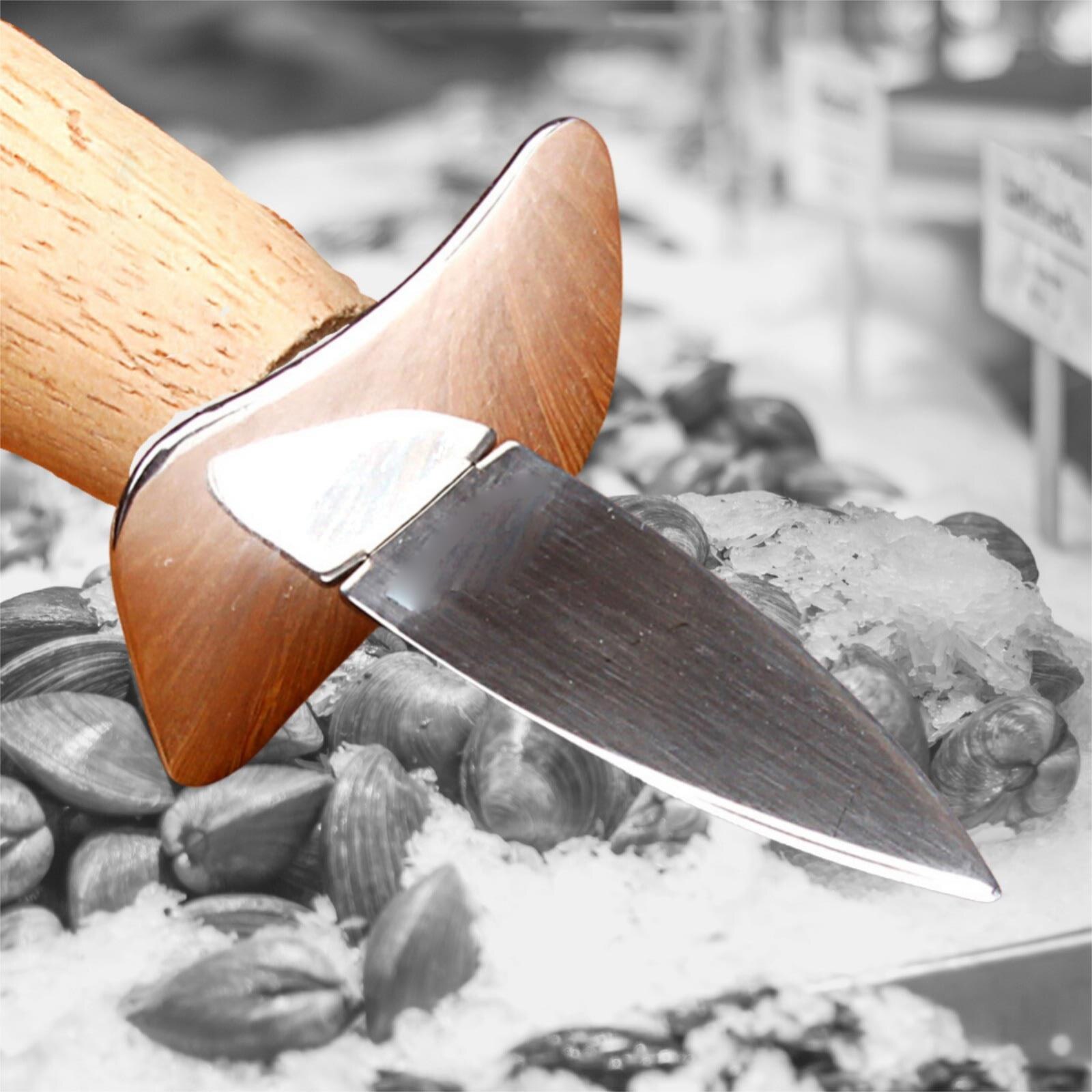 Oyster/Scallop Knife Opener Stainless Steel Wooden... – Vicedeal