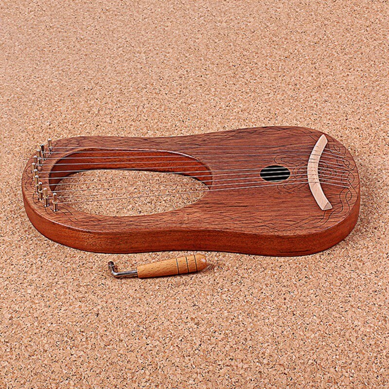 Wooden Harp 10 String Harp Portable Small Lyre wit... – Grandado
